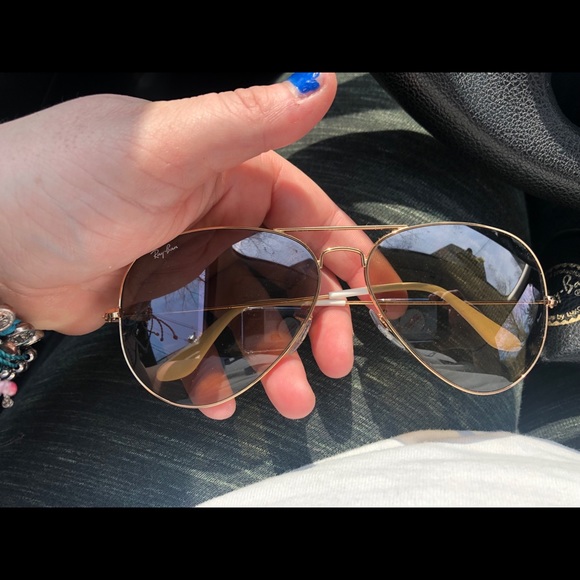 Ray-Ban | Accessories | Ray Ban Light Brown Aviators 58 | Poshmark